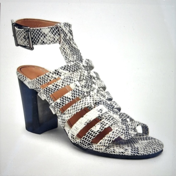 Vionic | Shoes | New Vionic Sami Snake Print Leather Cage Strap Heel ...